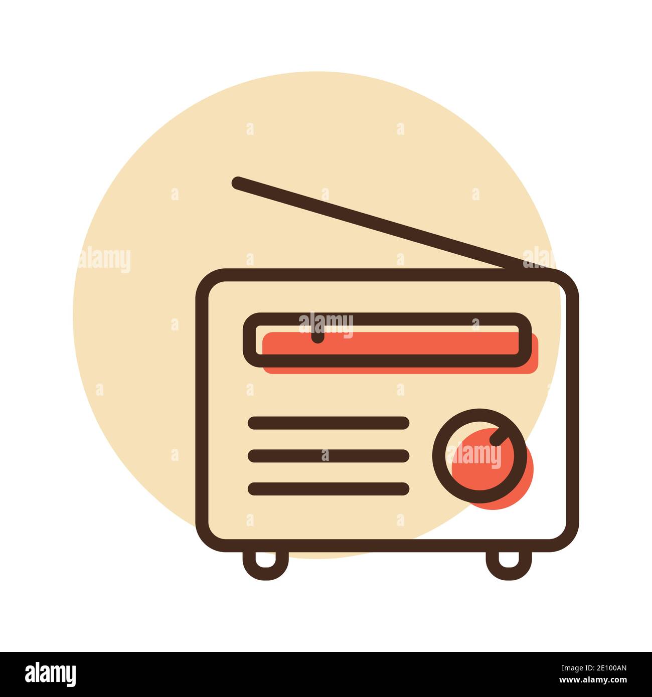 Retro radio vector flat icon. Graph symbol for music and sound web site ...