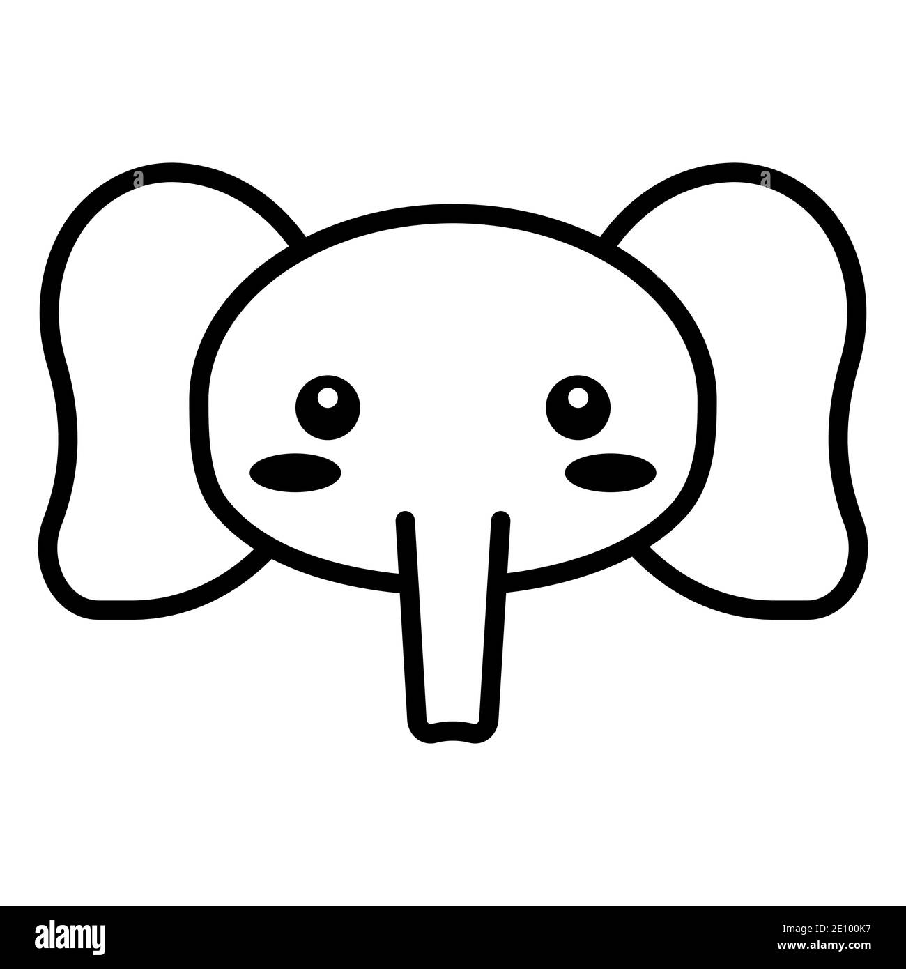 Elephant Face Drawing For Kids