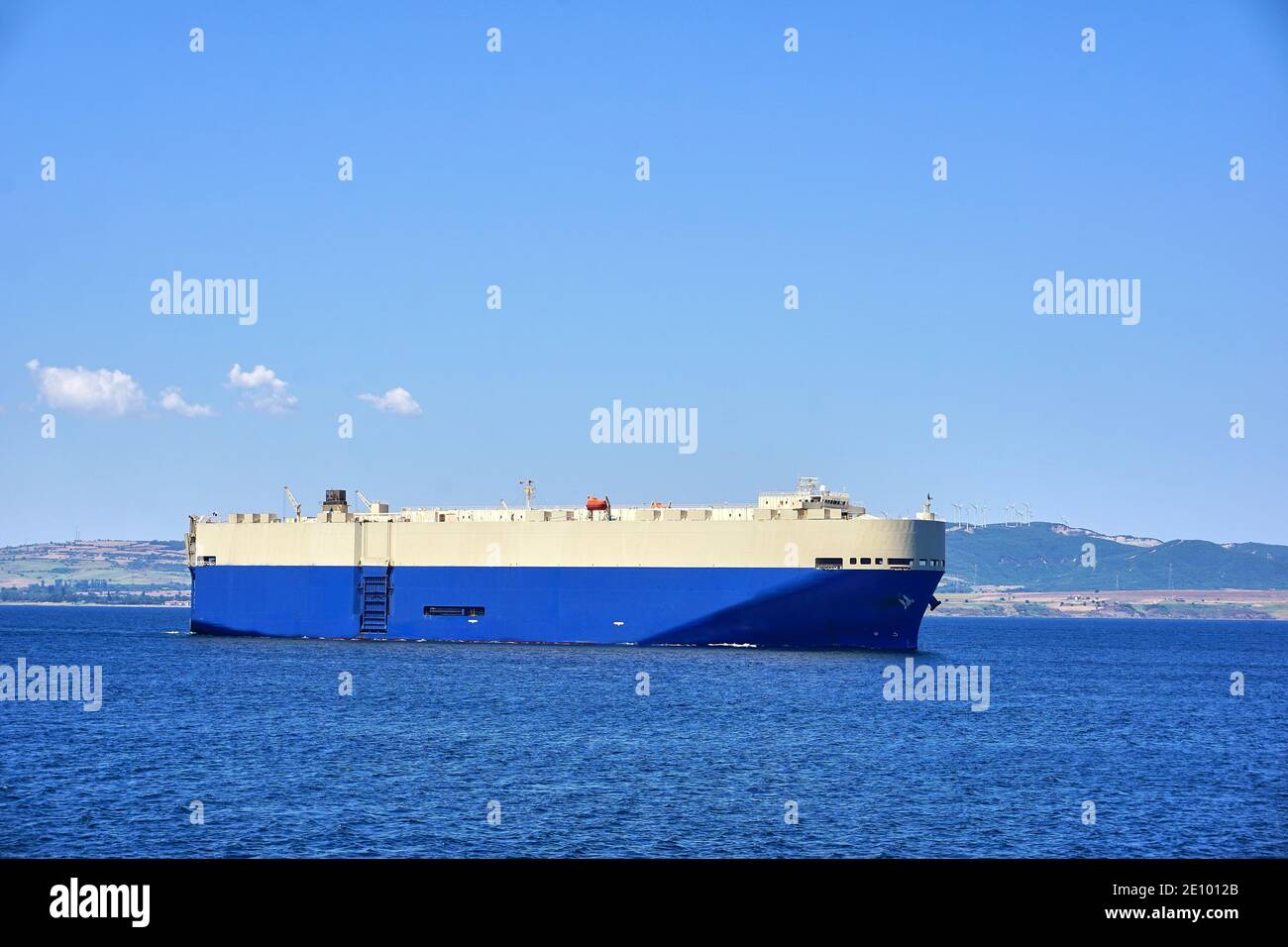 Big cargo ship crossing the strait Stock Photo - Alamy
