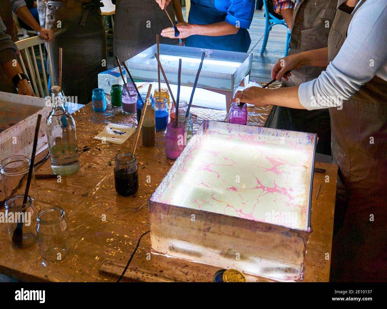 Very old Turkish marbling art named Ebru Stock Photo - Alamy