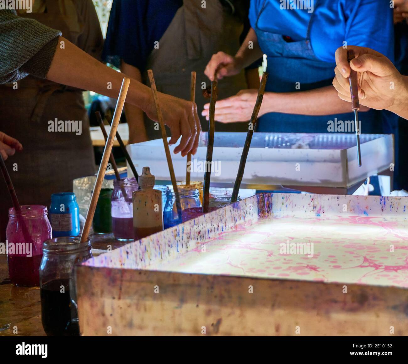 Very old Turkish marbling art named Ebru Stock Photo - Alamy