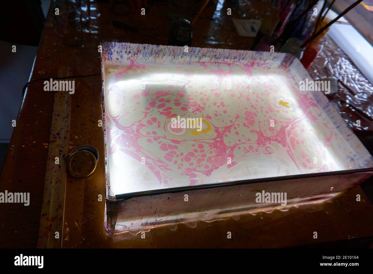 Very old Turkish marbling art named Ebru Stock Photo - Alamy