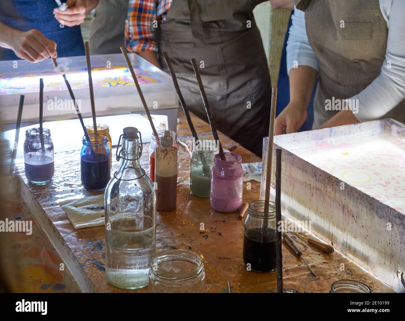 Very old Turkish marbling art named Ebru Stock Photo - Alamy