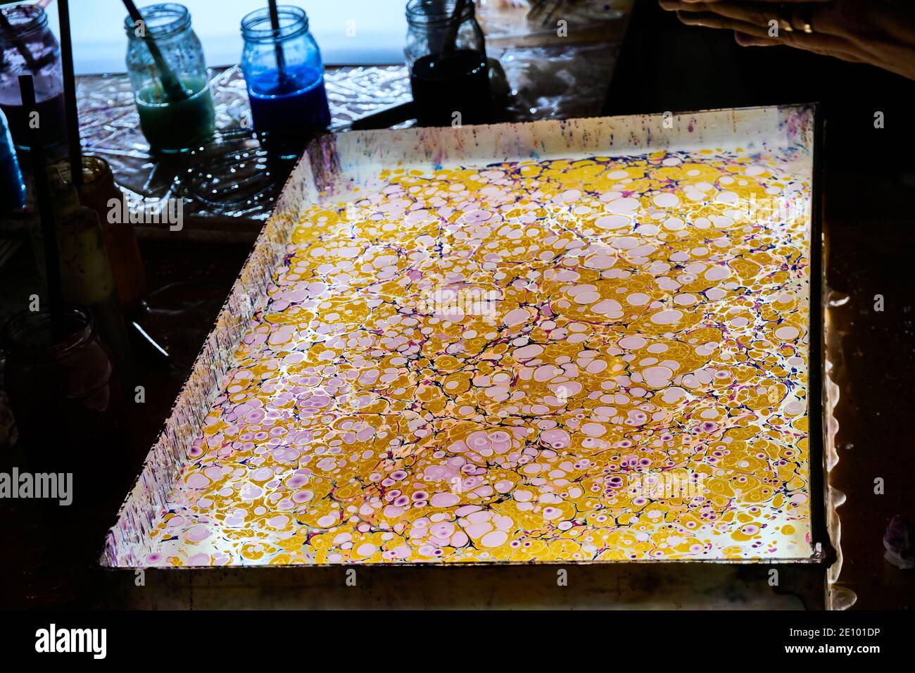 Very old Turkish marbling art named Ebru Stock Photo - Alamy