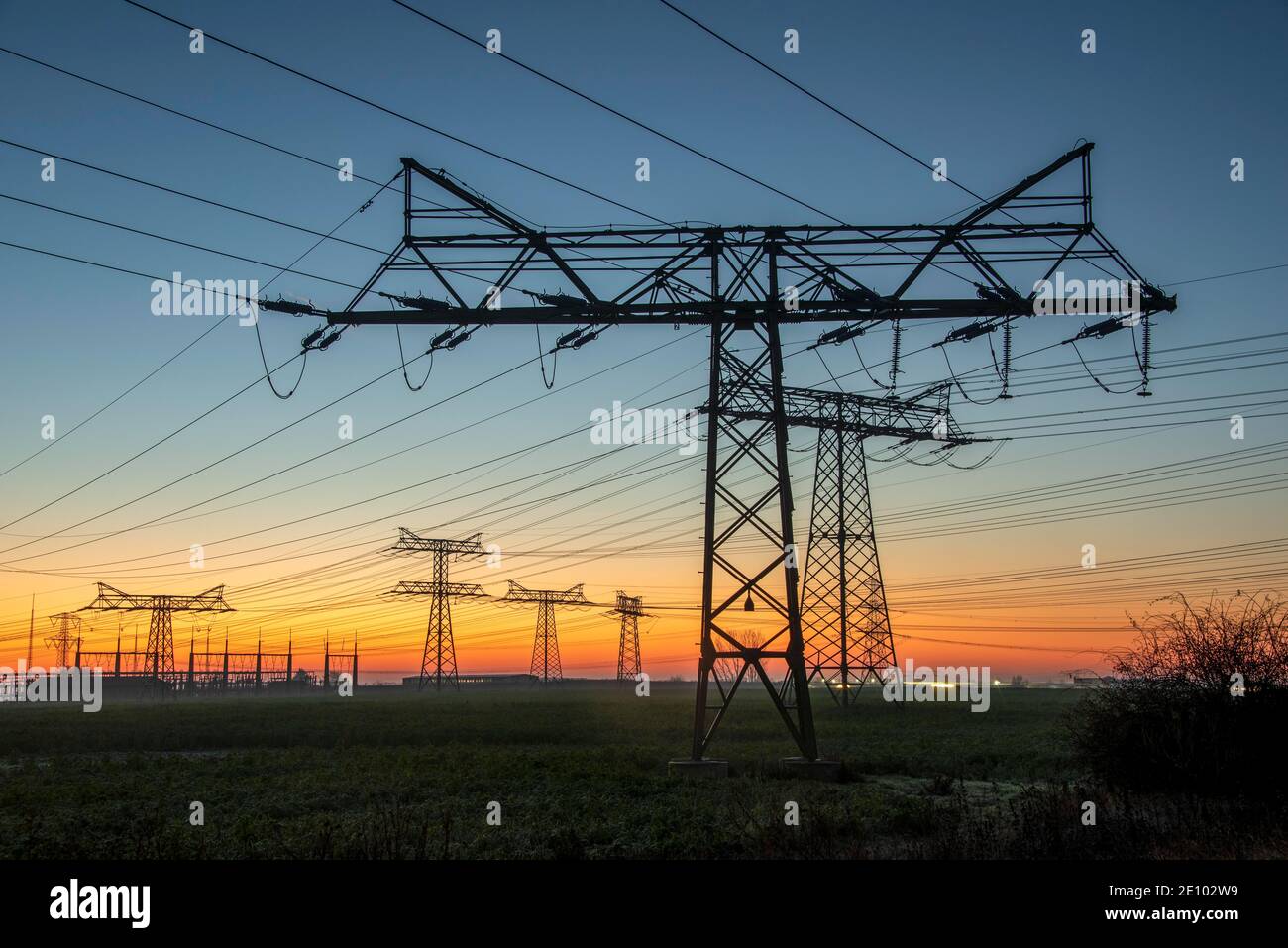 Many electricity poles hi-res stock photography and images - Alamy