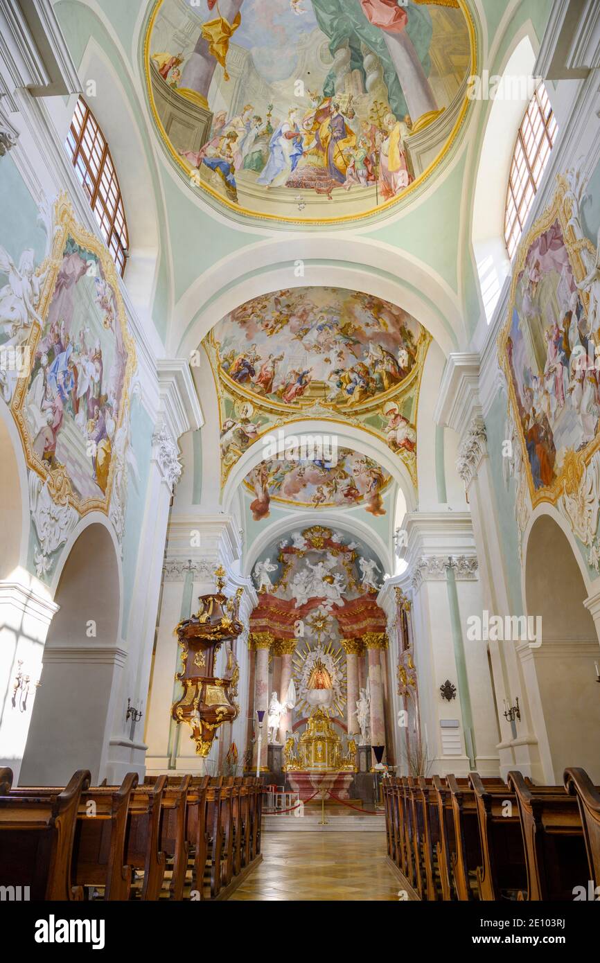 View of the altar and fresco cycle on the life of Mary Work of the ...