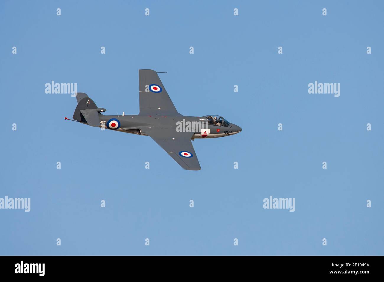Hawker Sea Hawk aircraft in flight in Royal Navy markings ...
