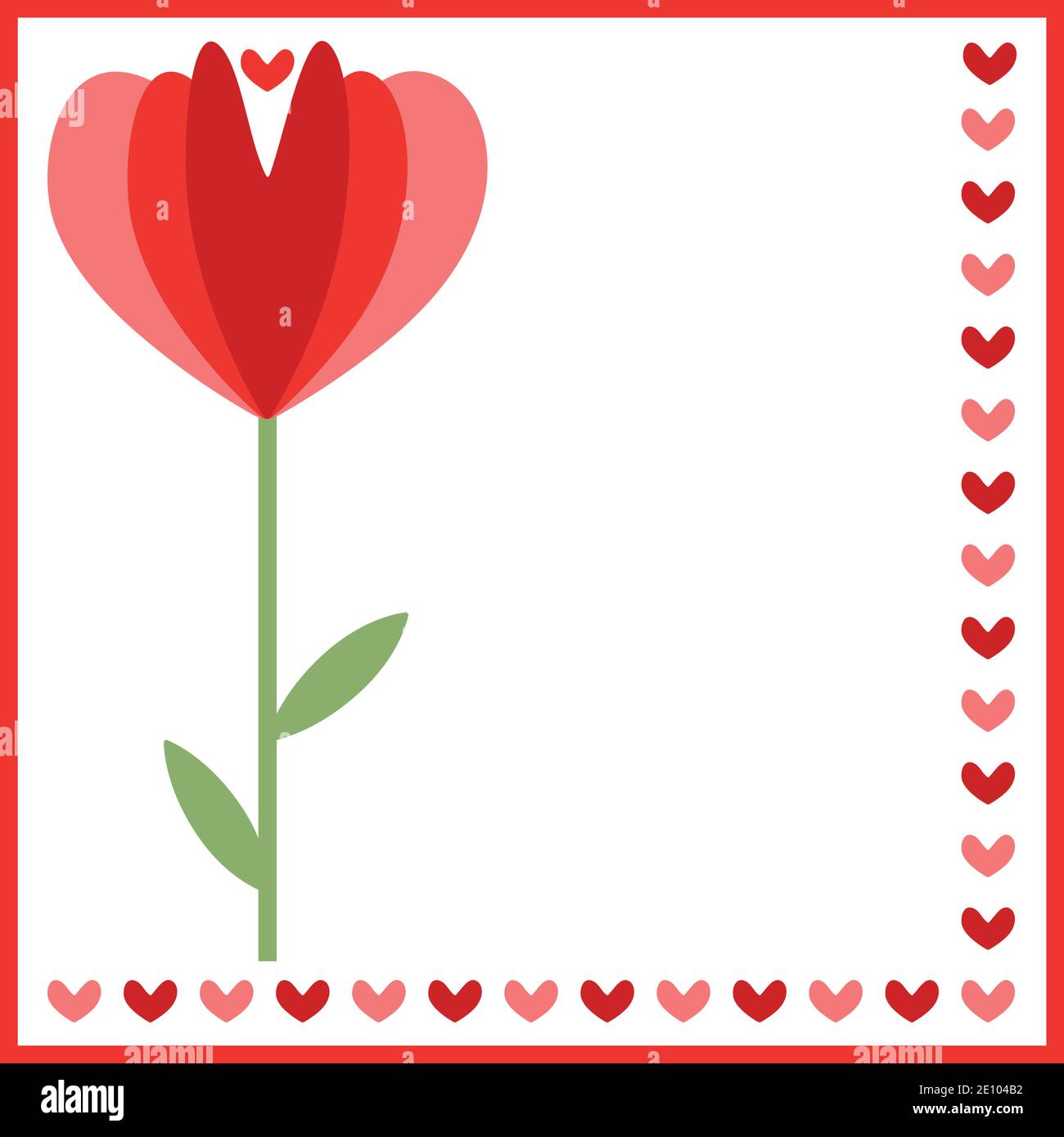 Simple red flower green Stock Vector Images - Alamy