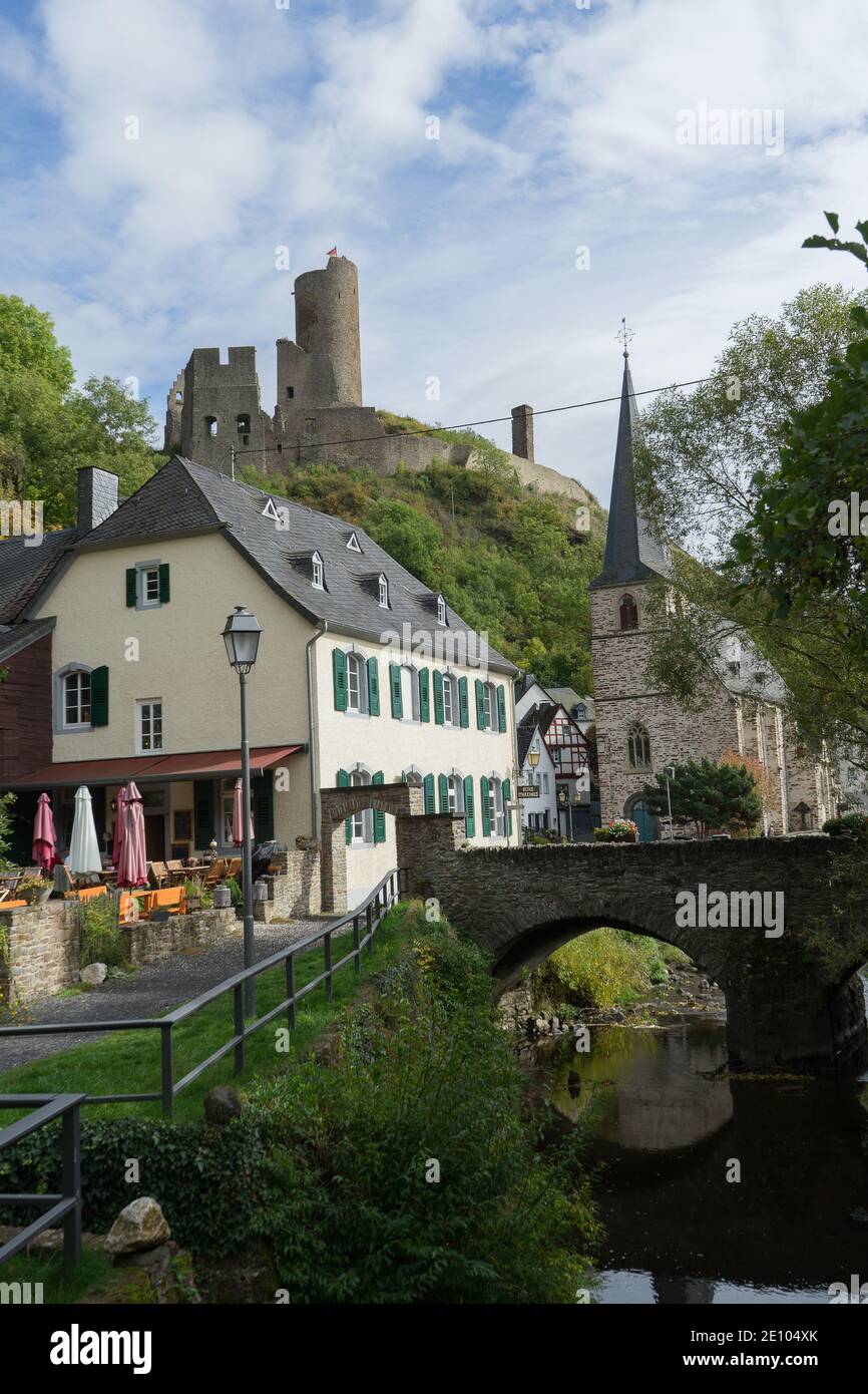 View of the historic houses of Monreal, Germany in the Eifel Stock ...