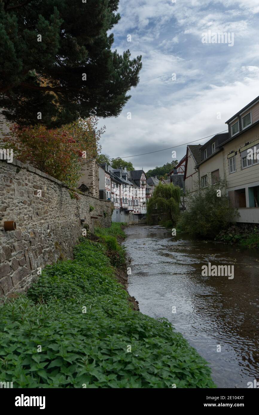 View of the historic houses of Monreal, Germany in the Eifel Stock ...