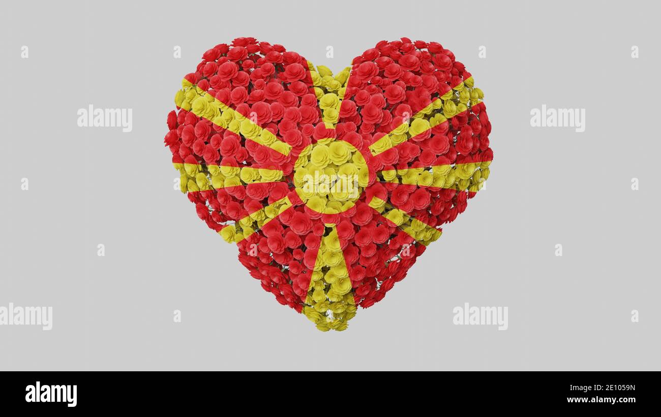 Macedonia National Day. September 8. Independence Day. Heart shape made ...