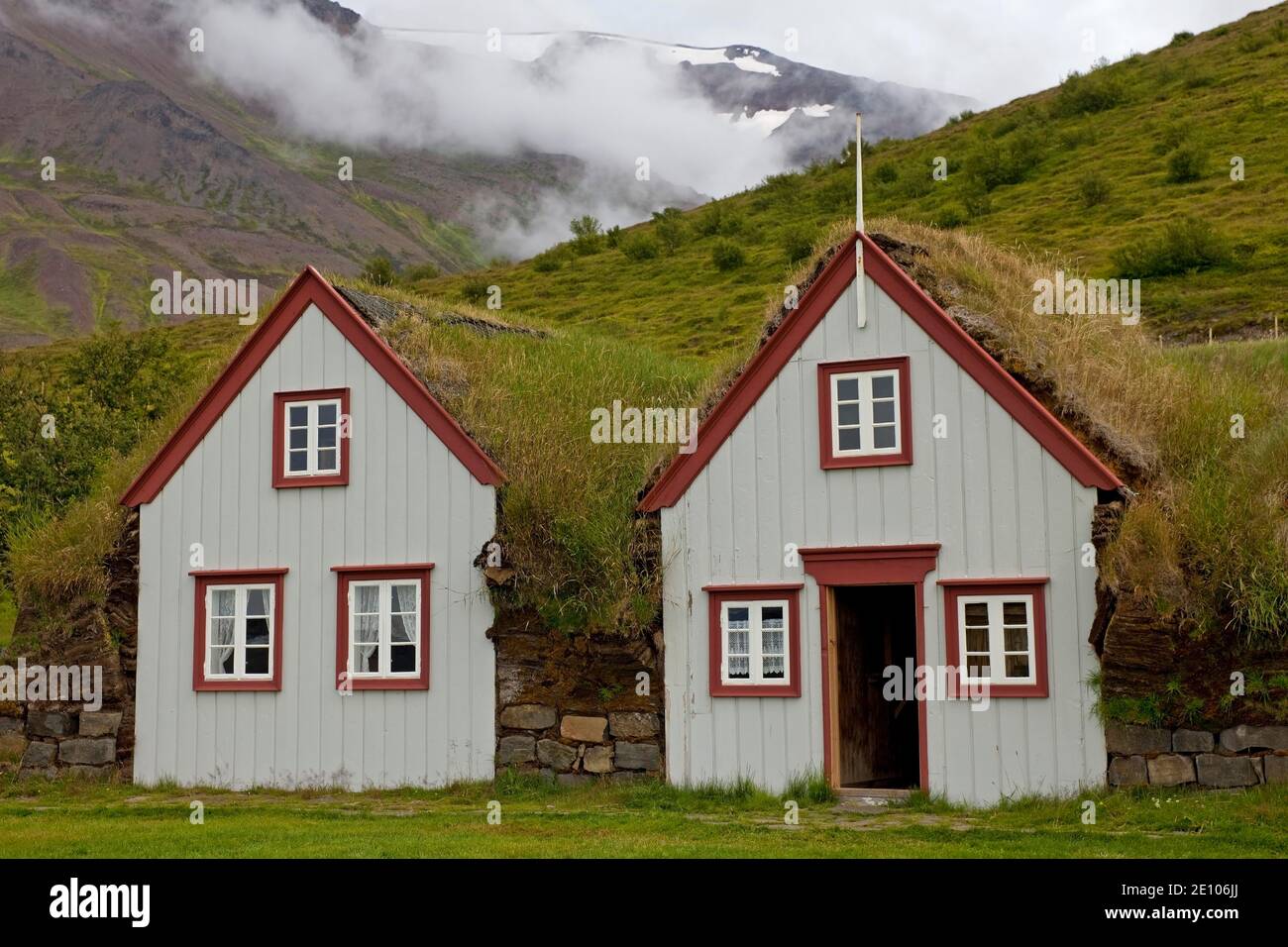 Peat farm Laufás, Museum, Iceland, Europe Stock Photo - Alamy