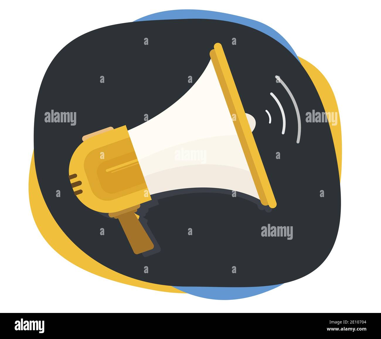 Flat Yellow Megaphone for Presentations. Simple Vector Illustration ...