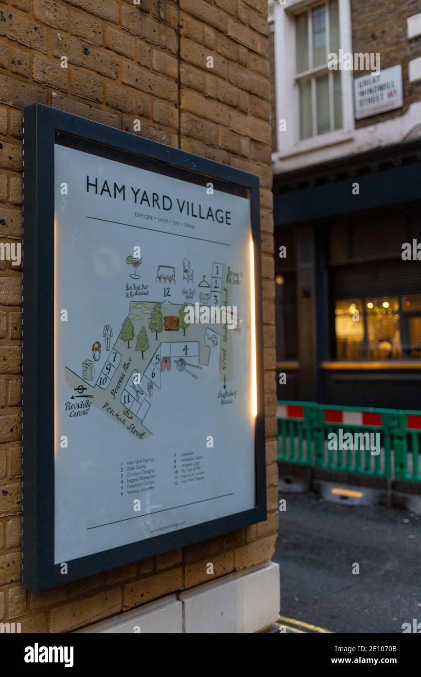 Ham Yard Village sign Stock Photo - Alamy