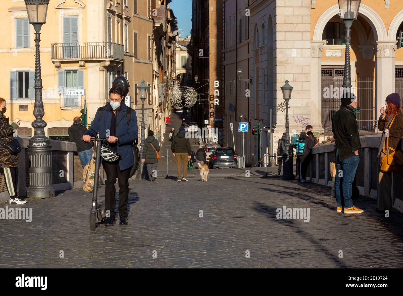 Rome pedestrian bridge hi-res stock photography and images - Alamy