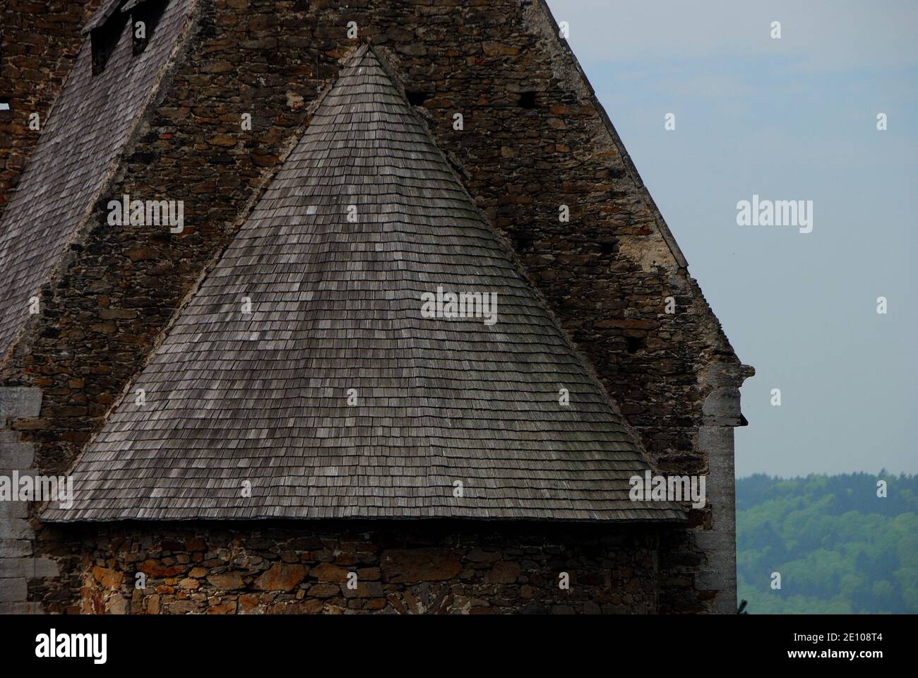 Old roof with shingles of a castle Stock Photo - Alamy