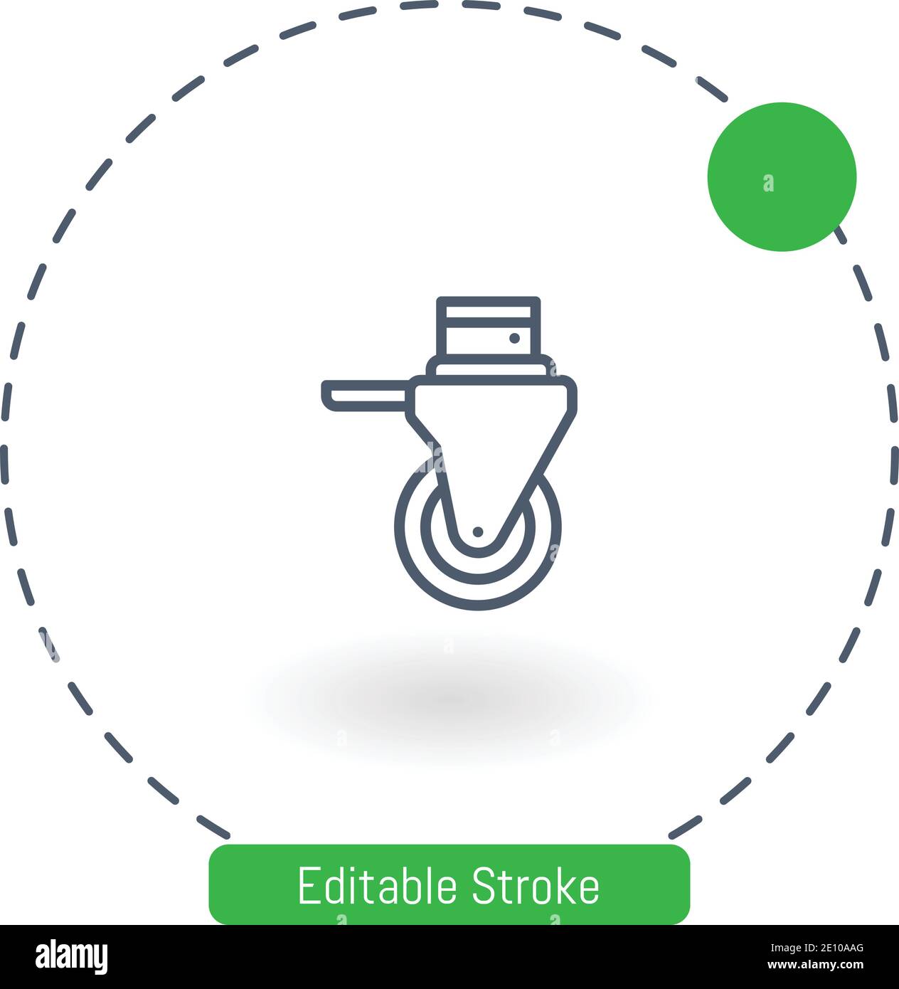 caster vector icon editable stroke outline icons for web and mobile ...