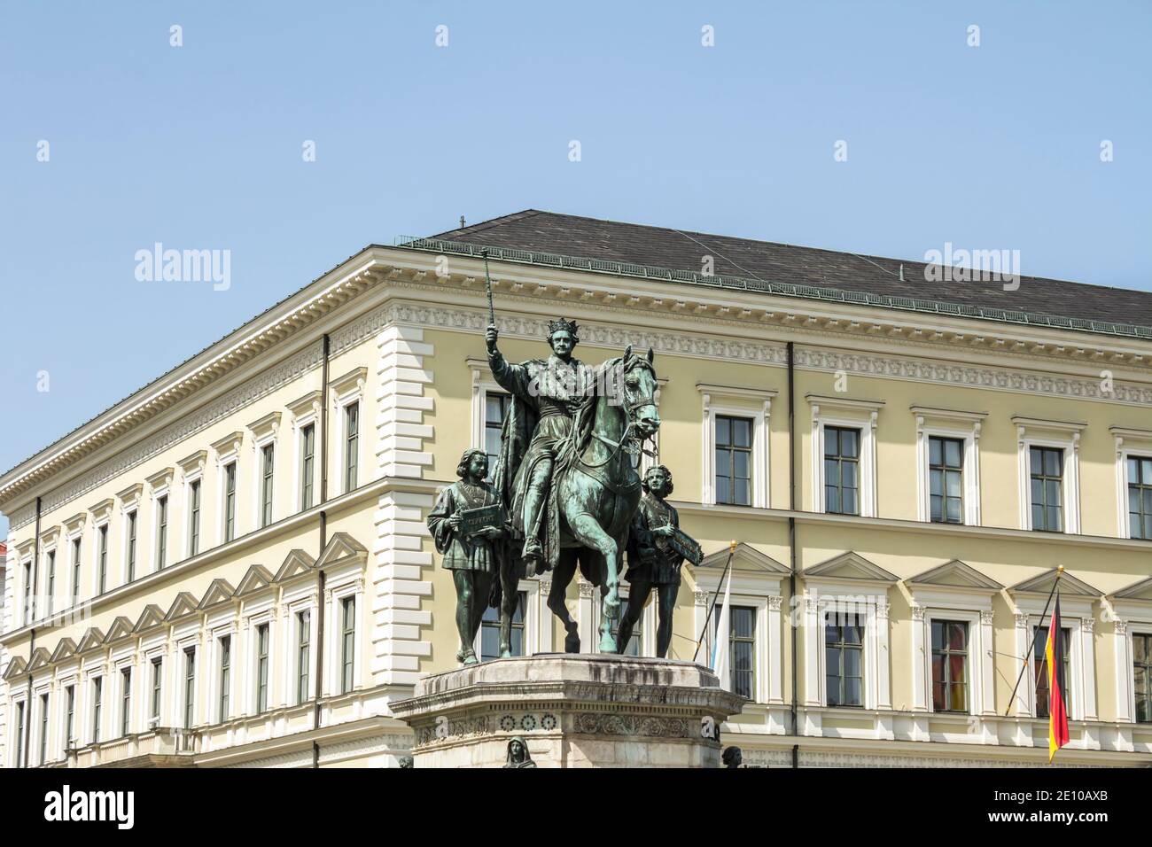 MUNICH, GERMANY : Equestrian statue of Ludwig I, king of Bavaria, on ...