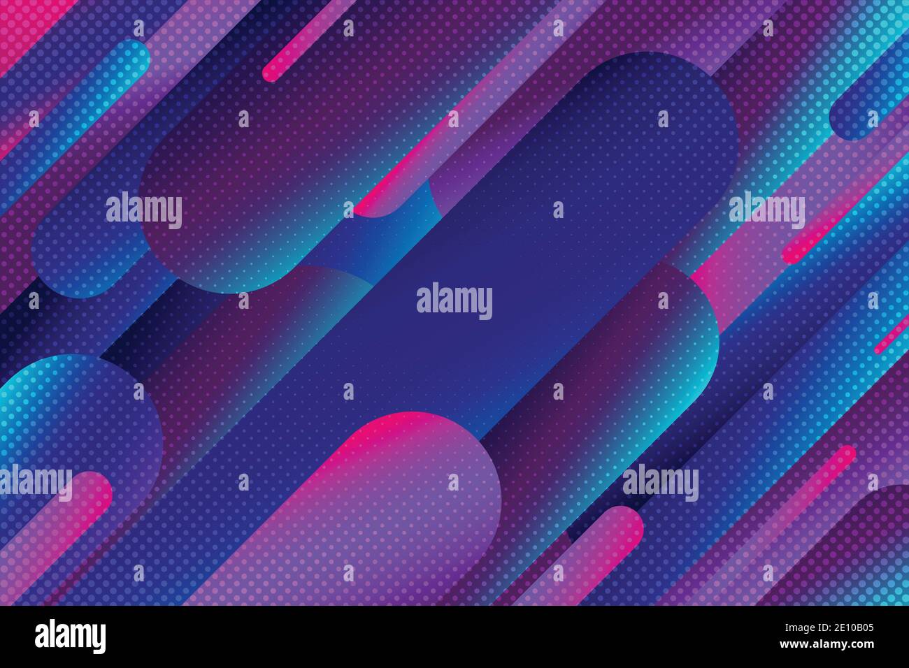 Abstract gradient blue and pink round lines shape geometric pattern design. Overlapping for the ...