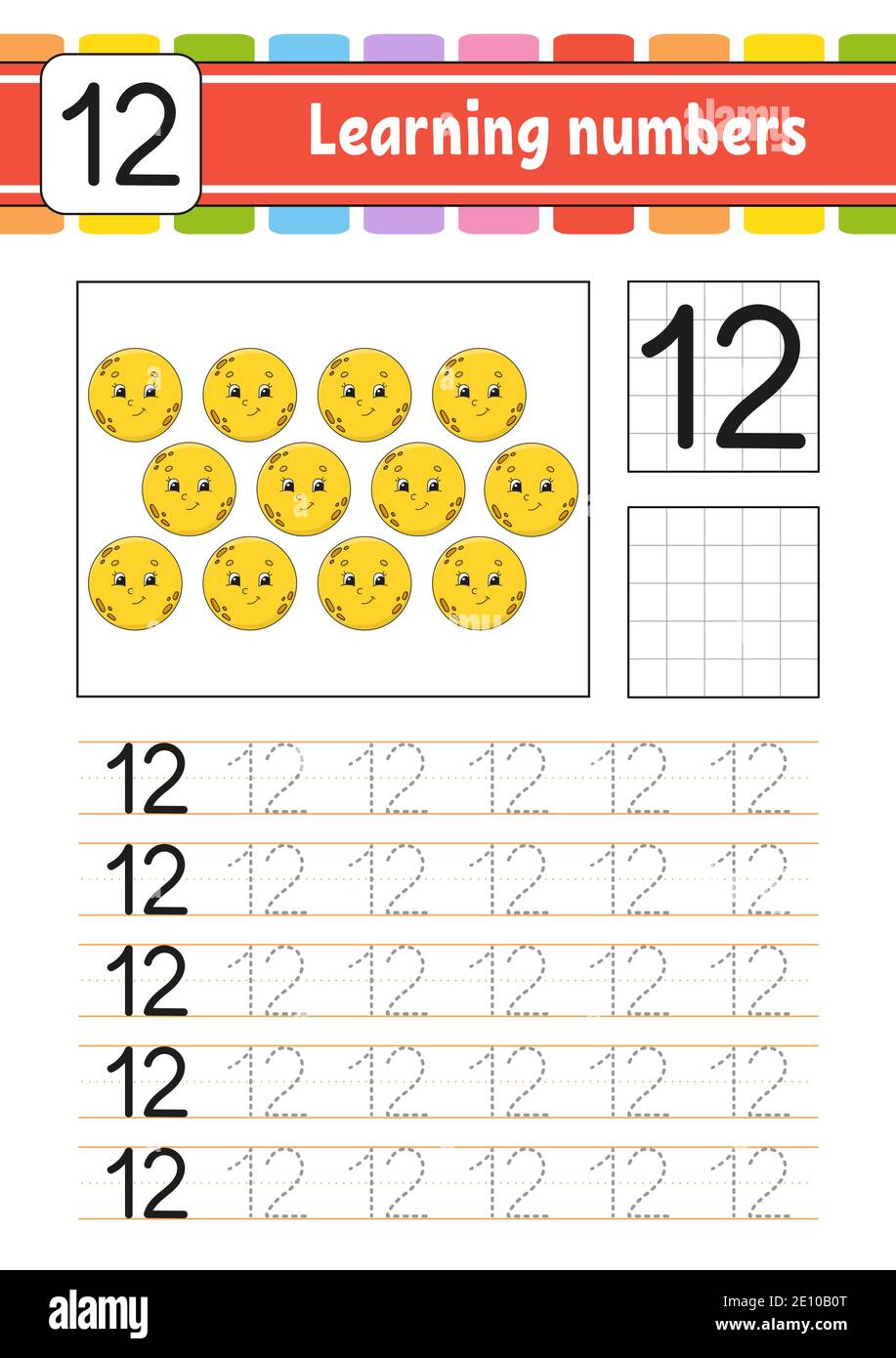 Trace and write. Handwriting practice. Learning numbers for kids ...
