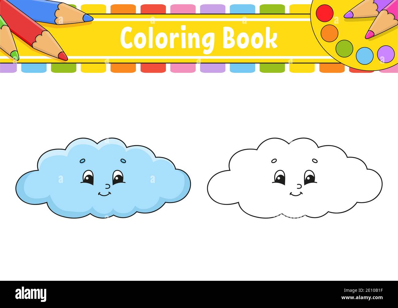 Coloring book for kids. Cheerful character. Vector illustration. Cute ...