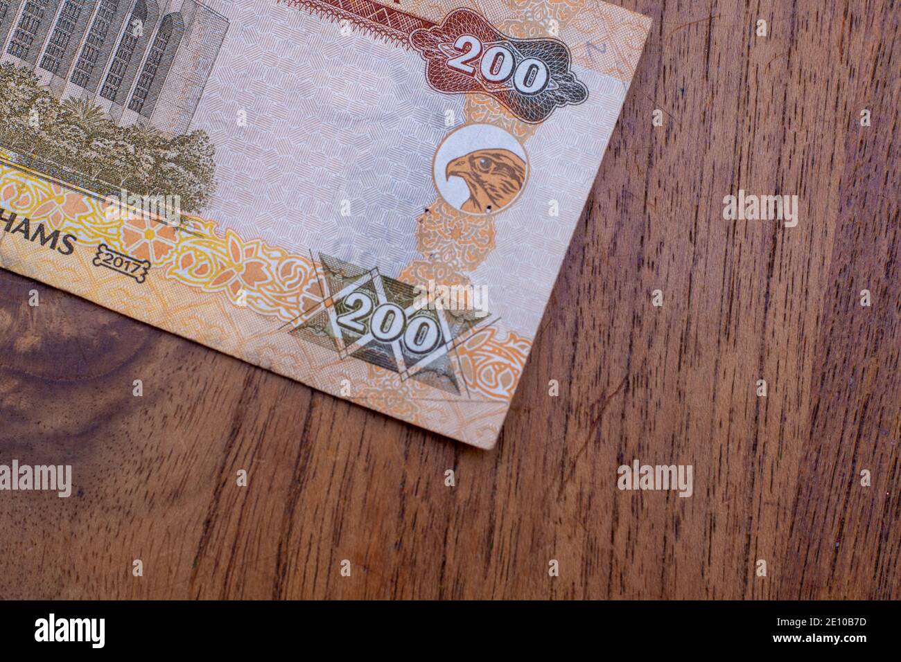 The Currency of the United Arab Emirates (UAE) - Close up of a two ...