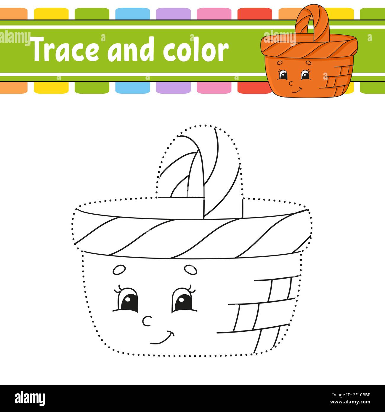 Trace and color. Coloring page for kids. Handwriting practice ...