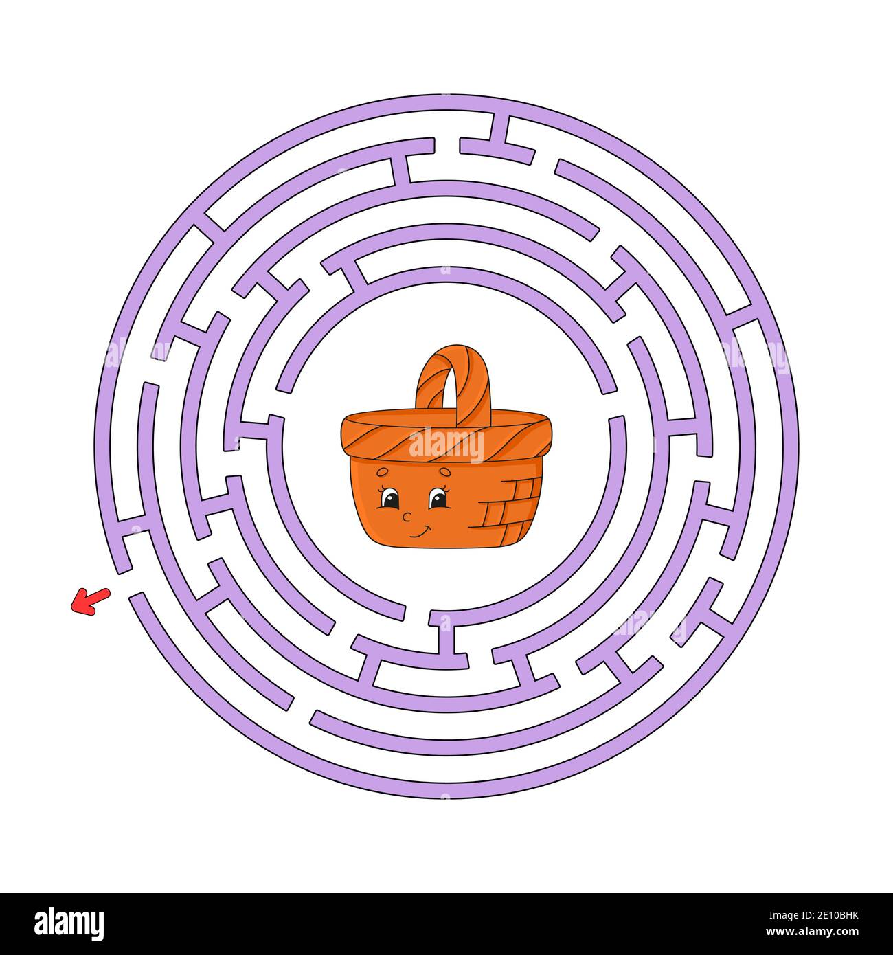 Funny circle maze. Game for kids. Puzzle for children. Cartoon style ...