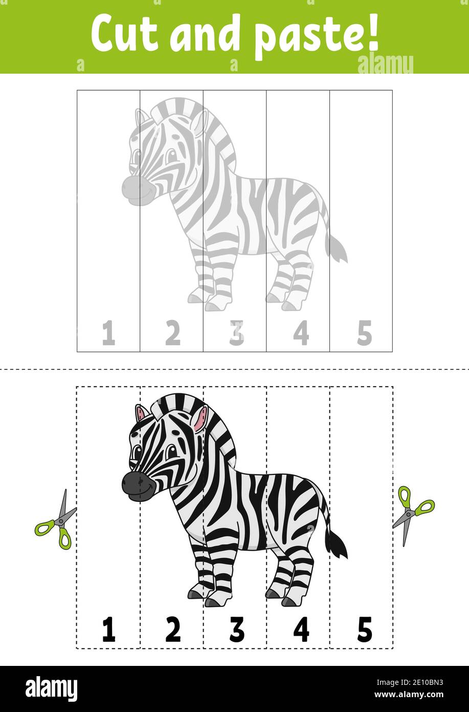 Learning numbers. Cut and play. Education developing worksheet. Game ...