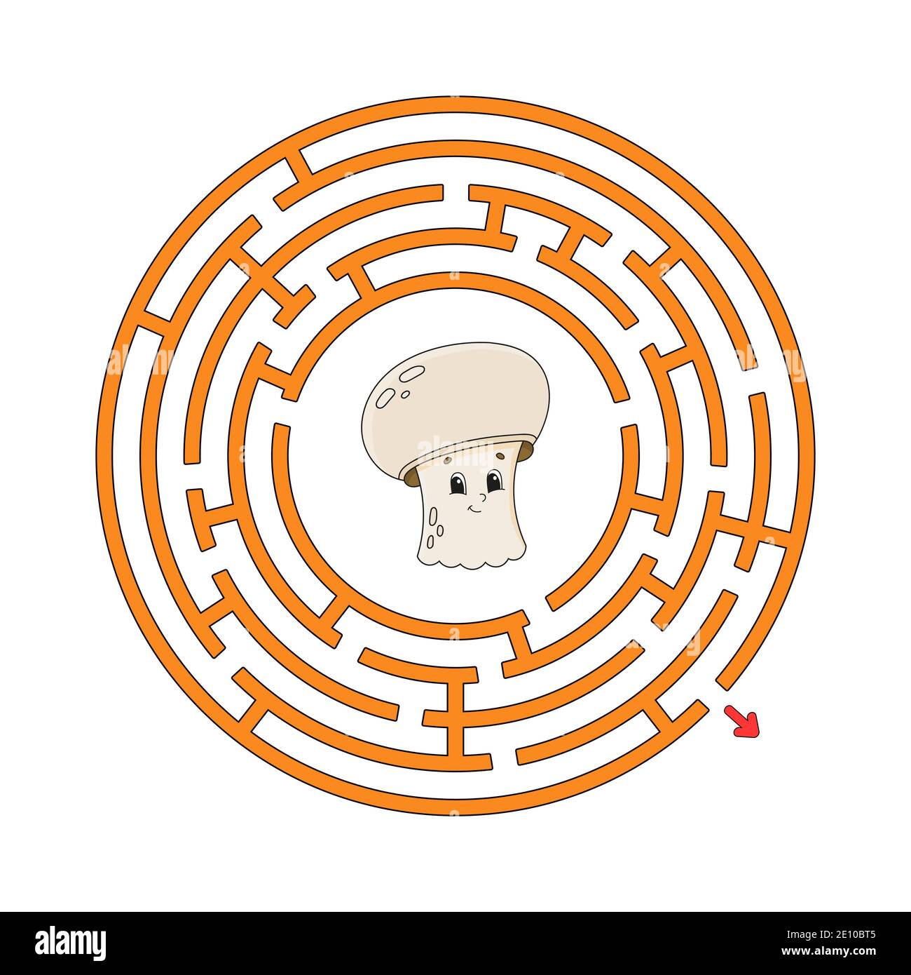 Funny circle maze. Game for kids. Puzzle for children. Cartoon style ...