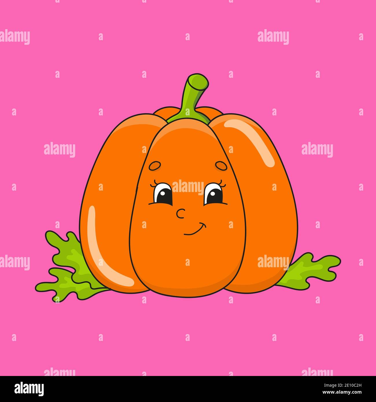 Orange pumpkin. Cute character. Colorful vector illustration. Cartoon ...