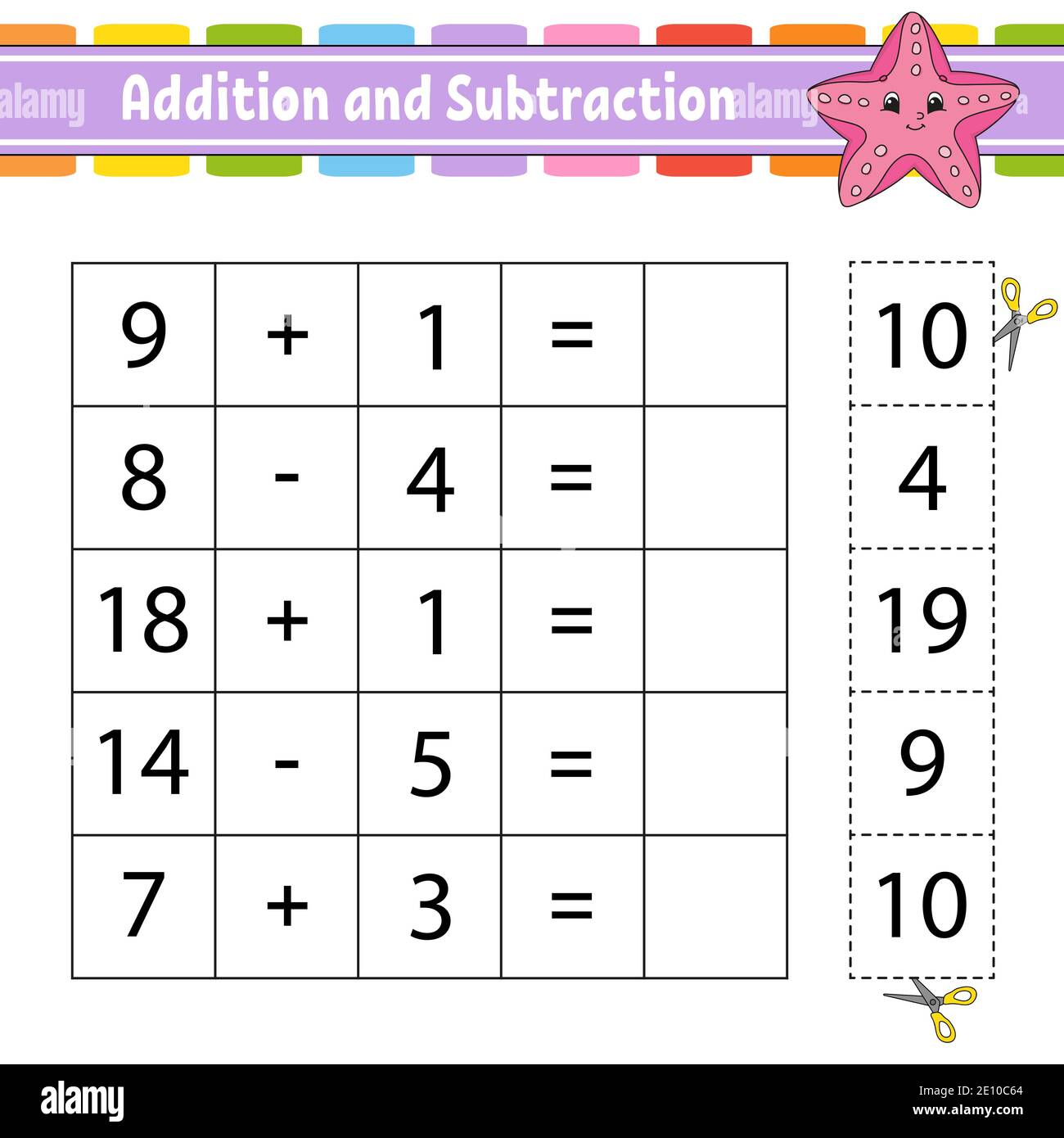 Math subtraction cartoon Cut Out Stock Images & Pictures - Alamy