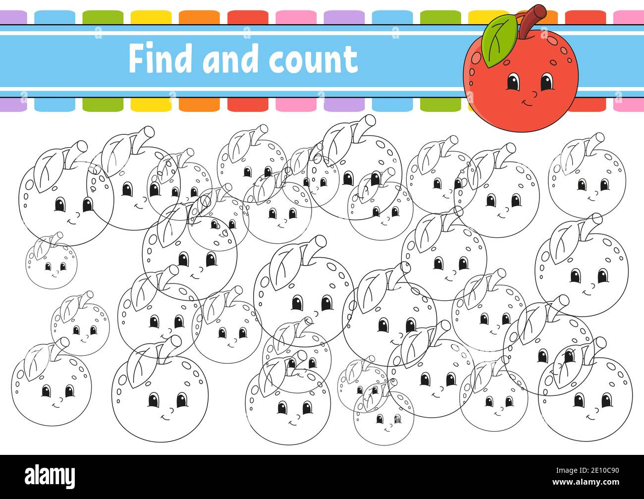 Find and count. Education developing worksheet. Activity page with ...