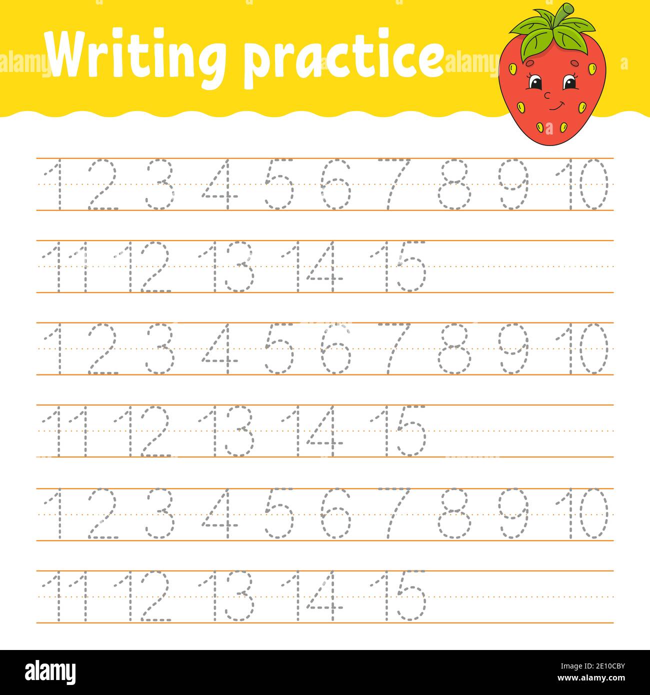 Trace and write. Handwriting practice. Learning numbers for kids ...