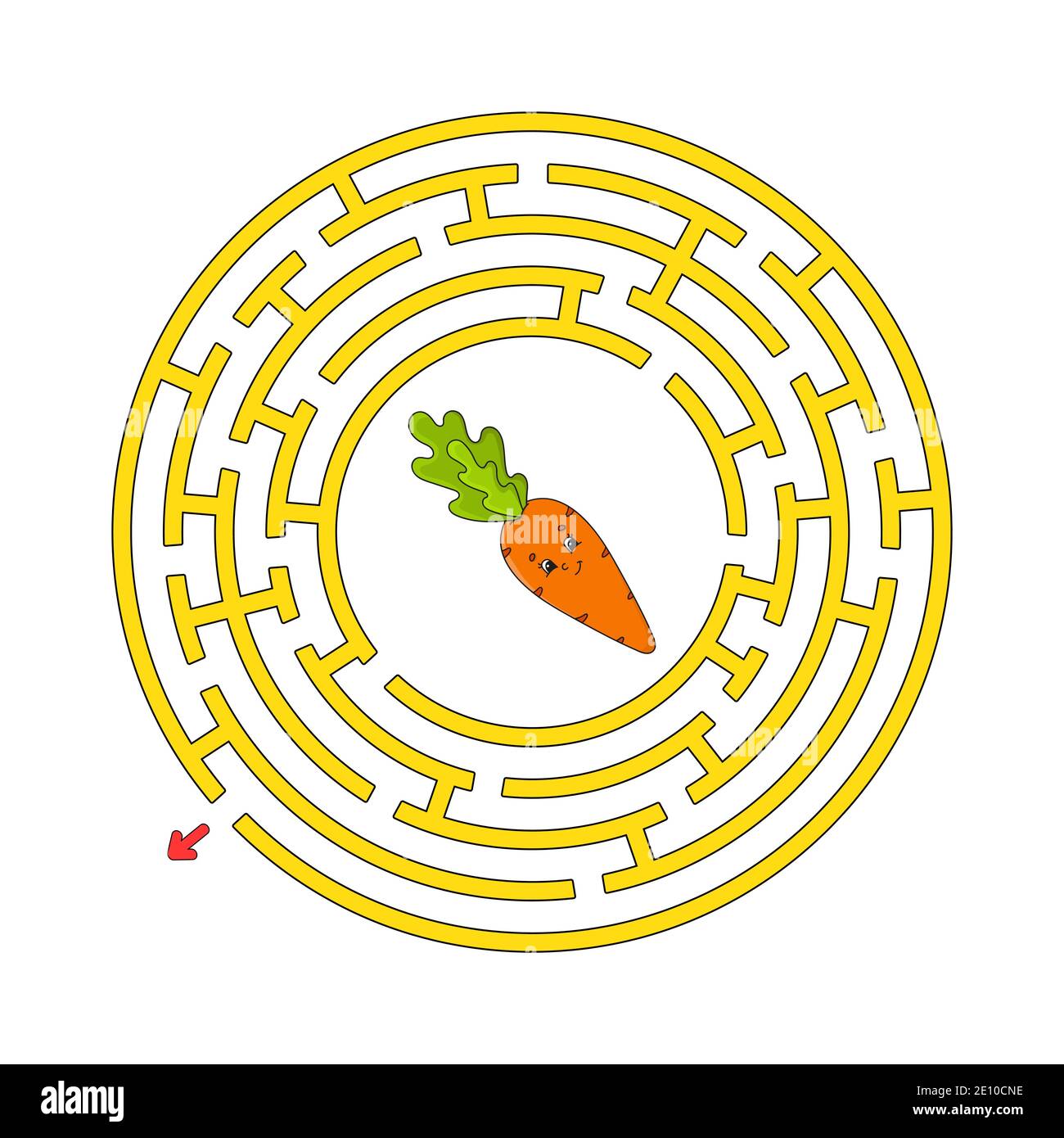 Funny circle maze. Game for kids. Puzzle for children. Cartoon style ...