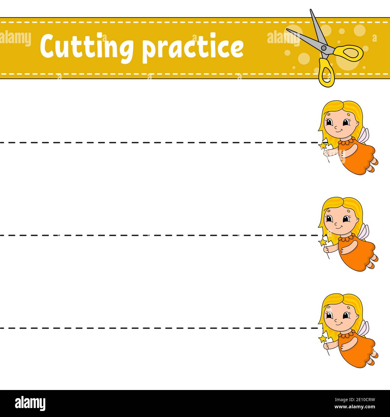 Cutting practice for kids. Education developing worksheet. Activity ...