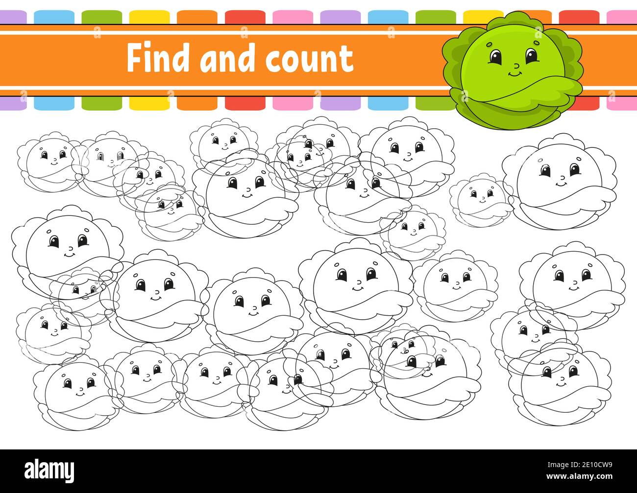 Find and count. Education developing worksheet. Activity page with ...