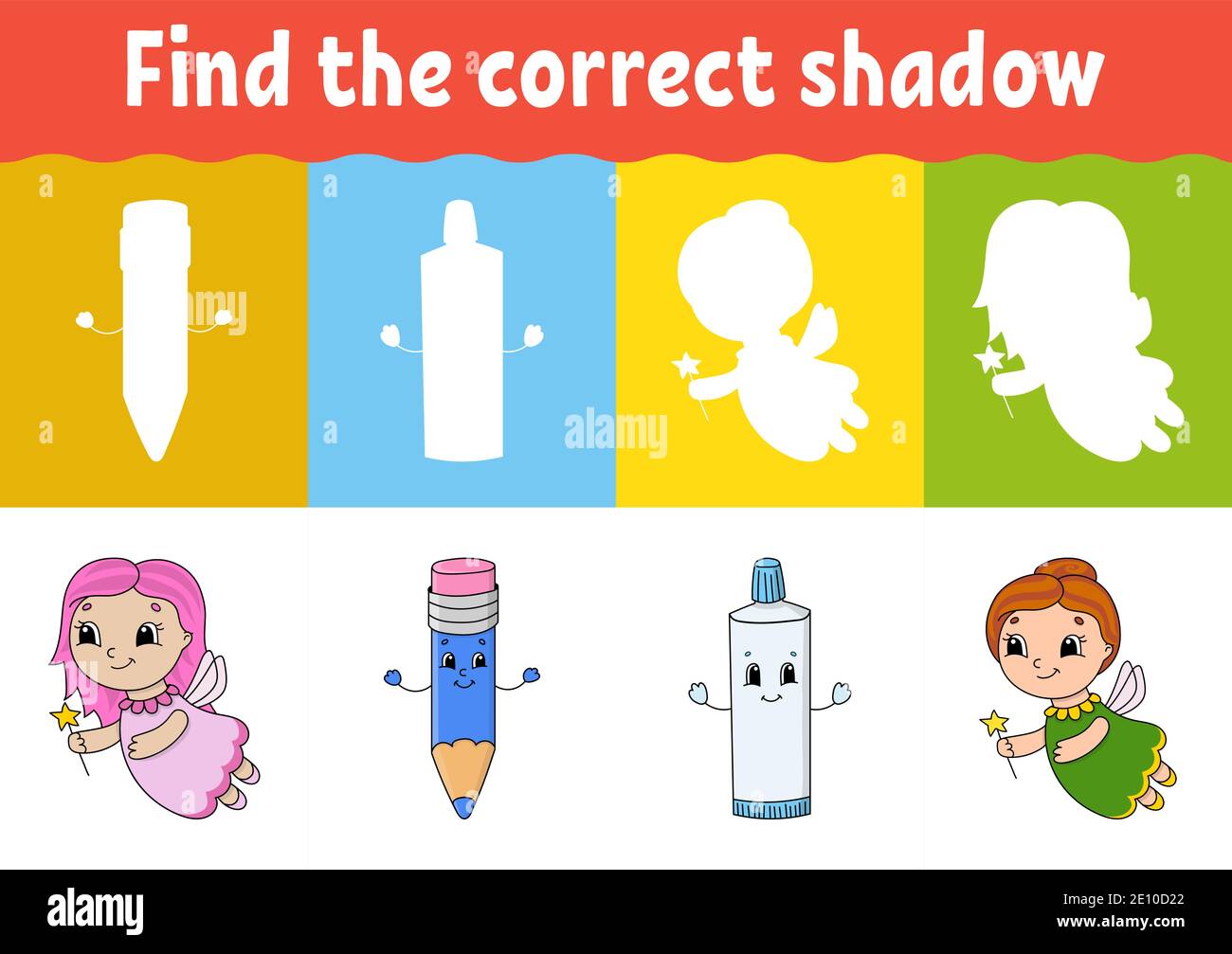 Find the correct shadow. Education developing worksheet. Matching game ...