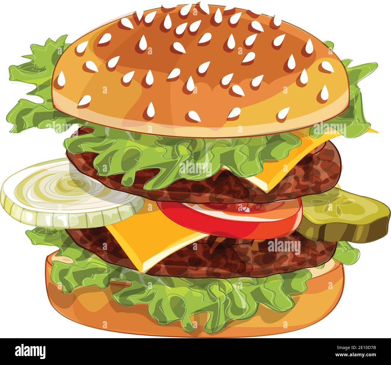 Vector colorfull big burger over any background Stock Vector Image ...