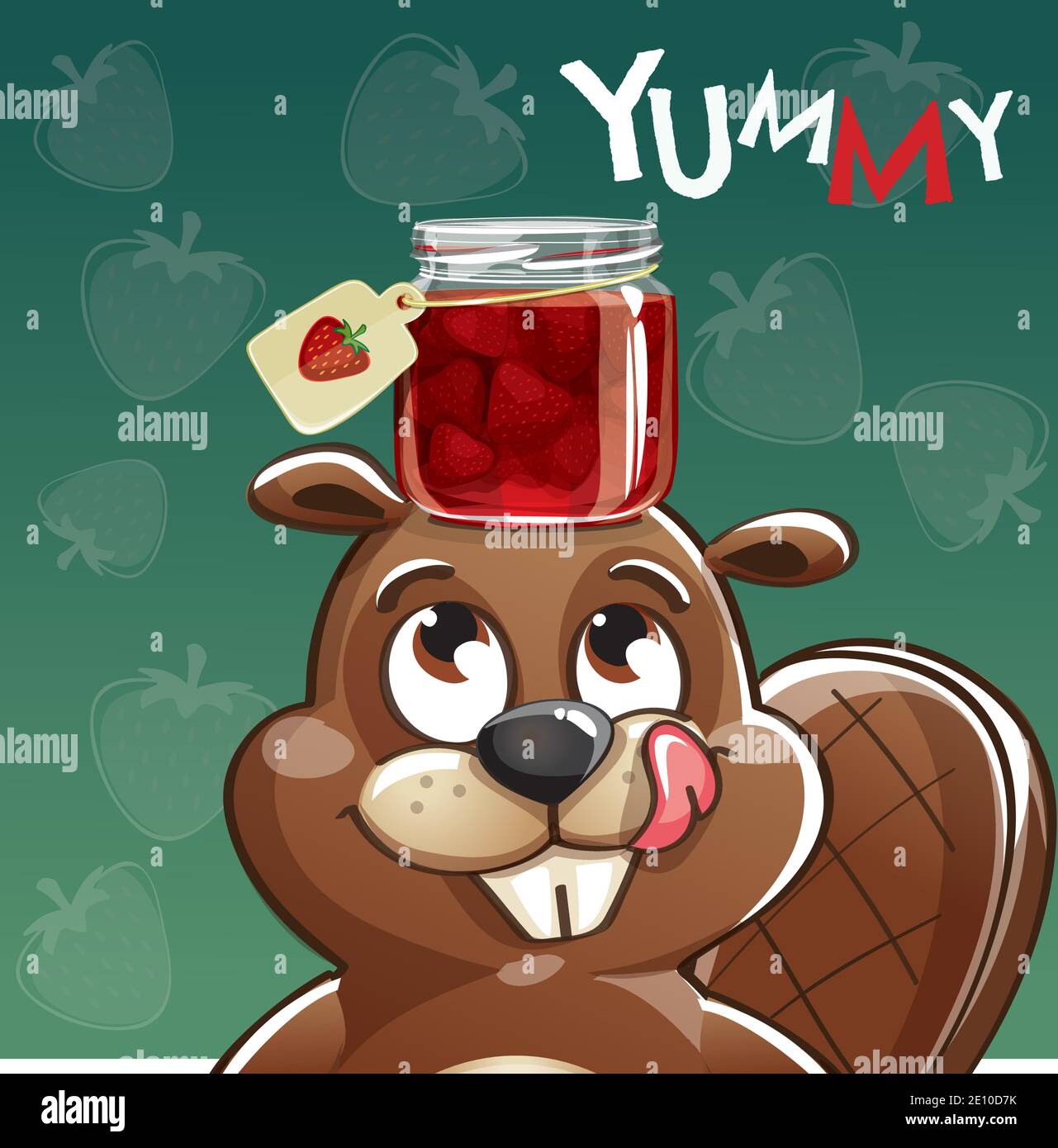 Vector illustration of cartoon beaver with jam Stock Vector Image & Art ...