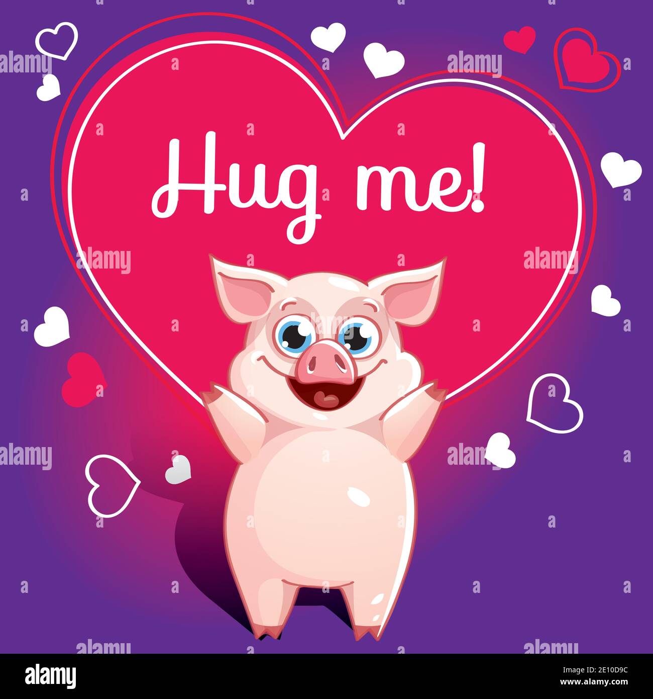 Cartoon pig ready for a hugging Stock Vector Image & Art - Alamy