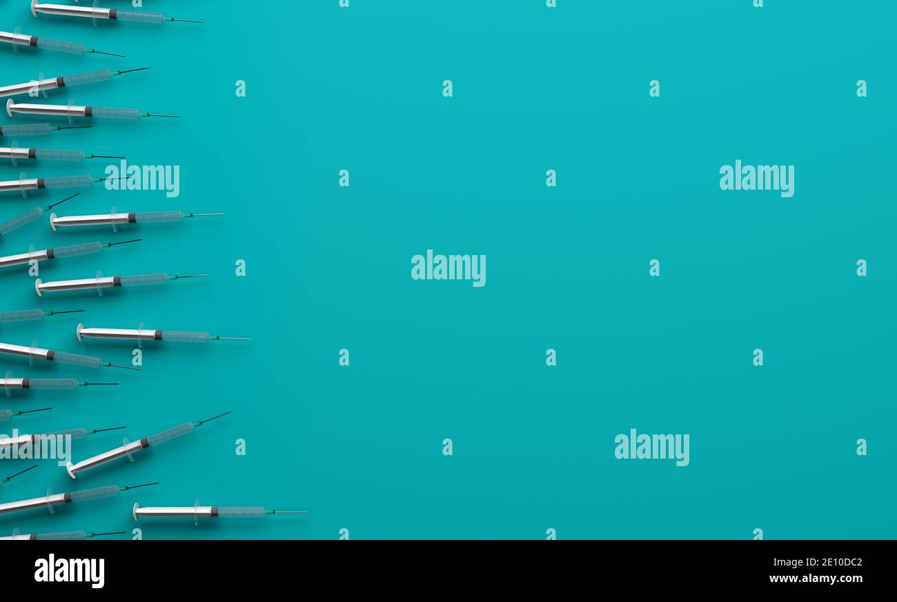 3D vaccines green background. Vaccination concept Stock Photo - Alamy
