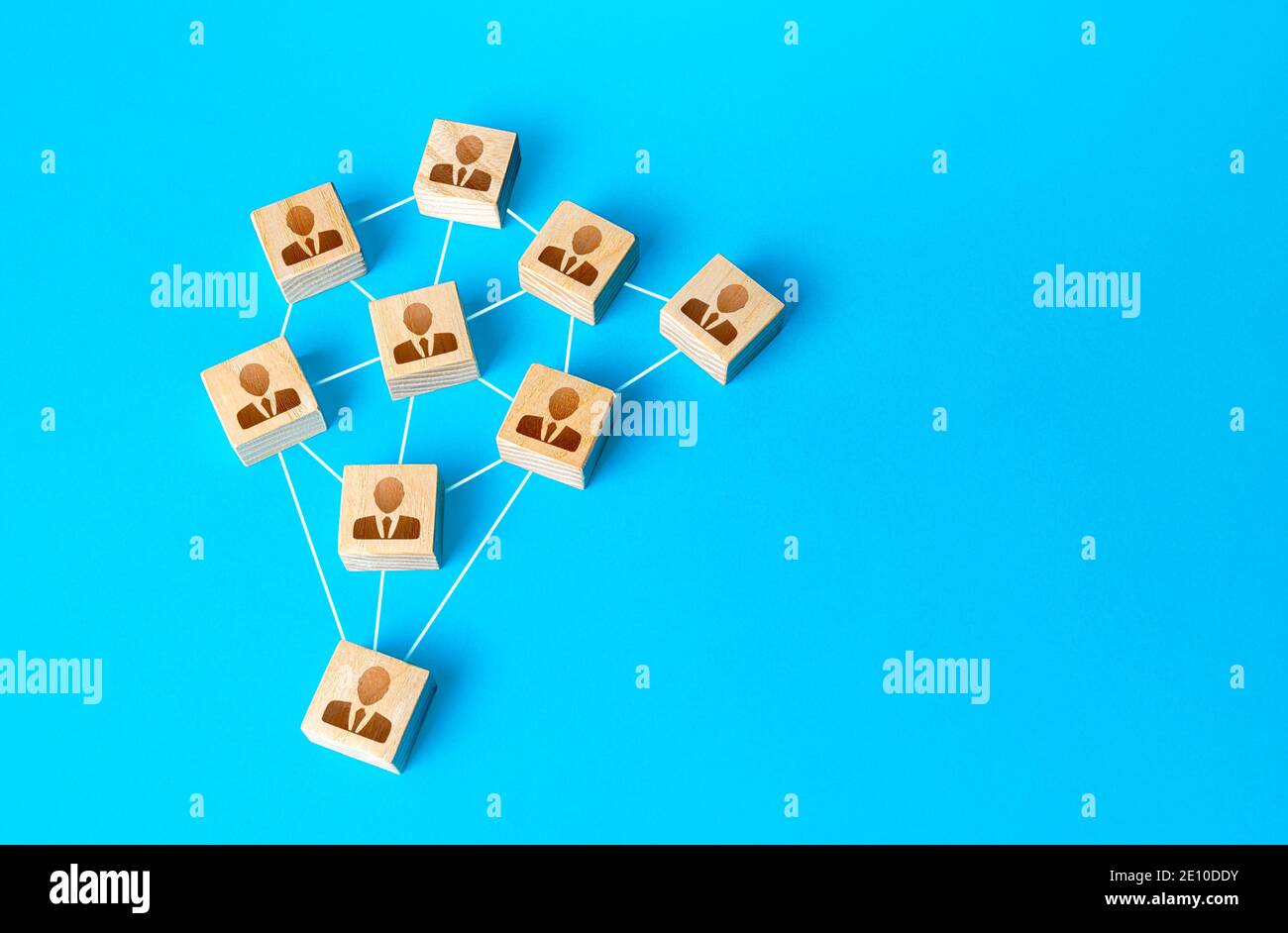 People connected by lines. Communication with clients and business ...