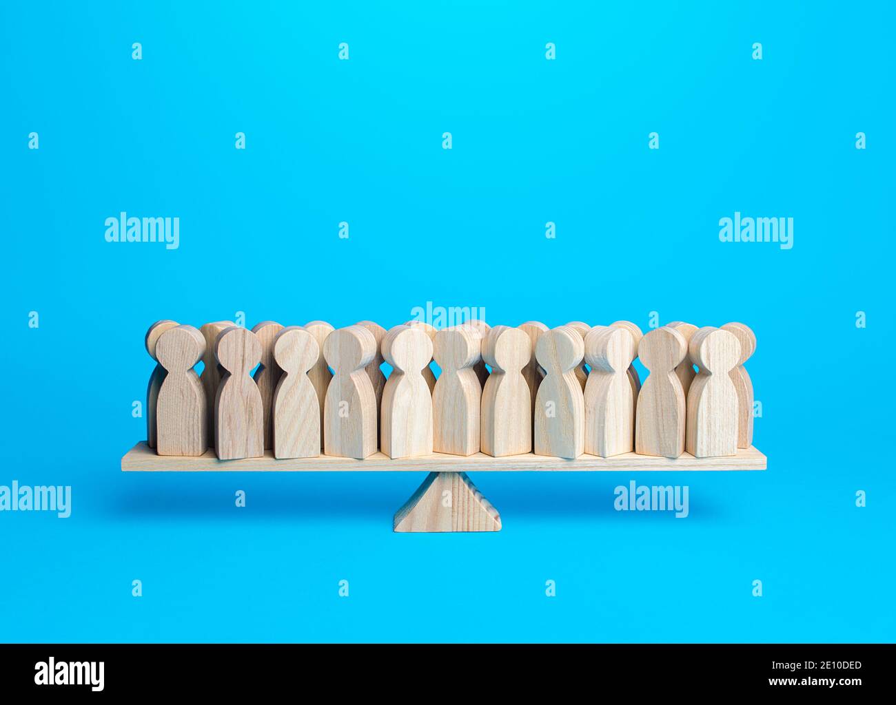 Lots of people on the scales in balance. Harmony and understanding ...