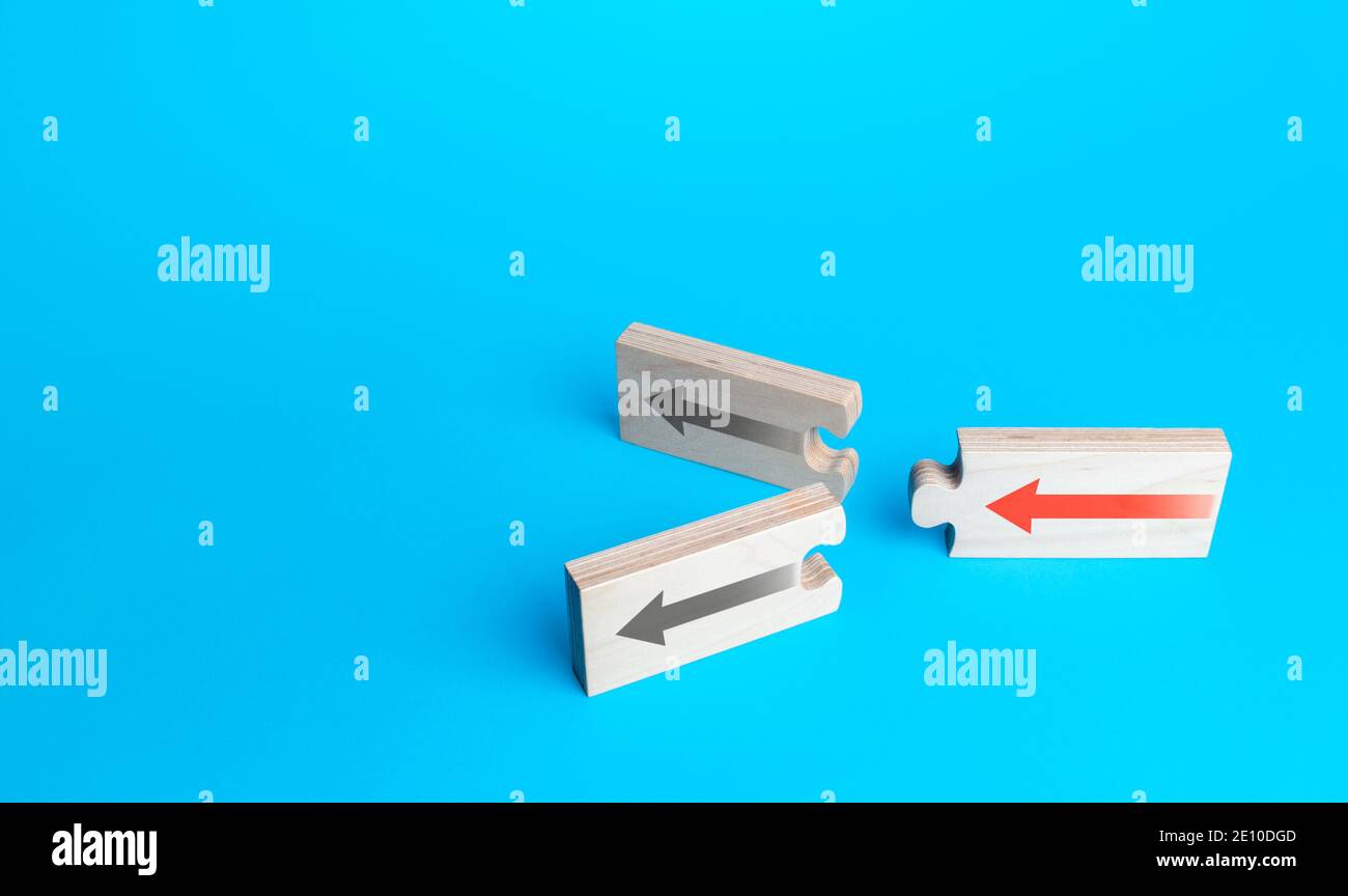 Arrow puzzles with alternative paths on a blue background. Choosing a ...