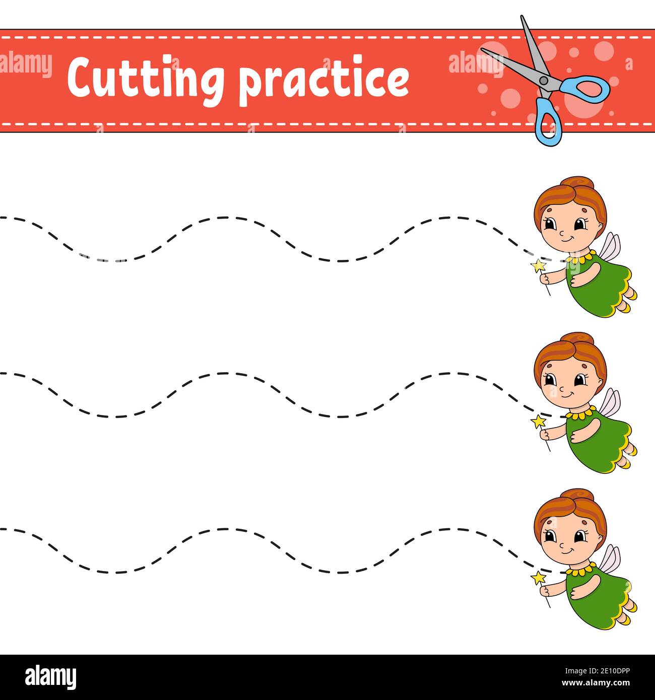 Cutting practice for kids. Education developing worksheet. Activity ...