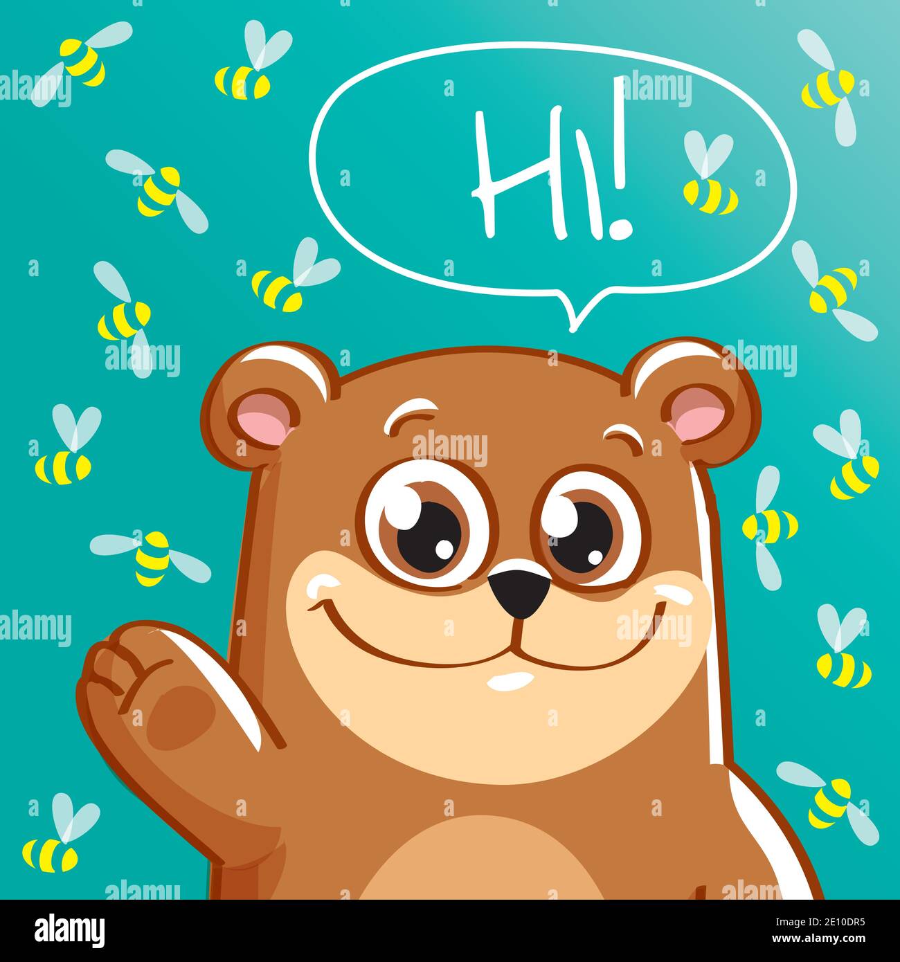 Cartoon bear background hi-res stock photography and images - Alamy