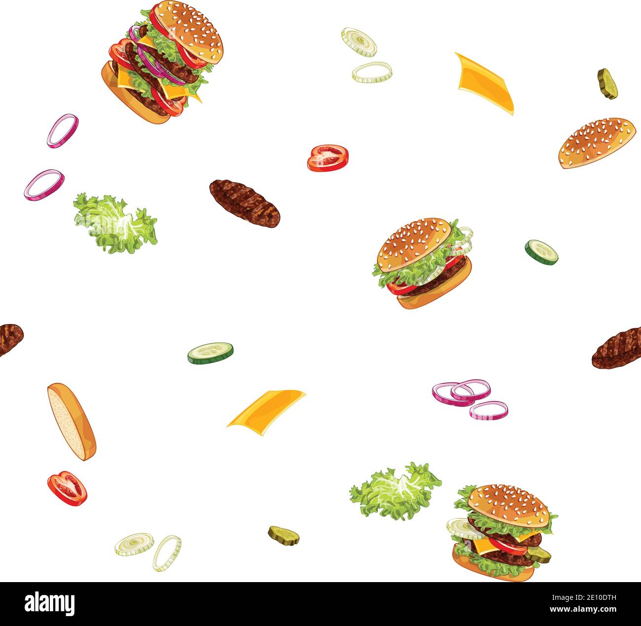 Pattern with burger ads without any background Stock Vector Image & Art ...