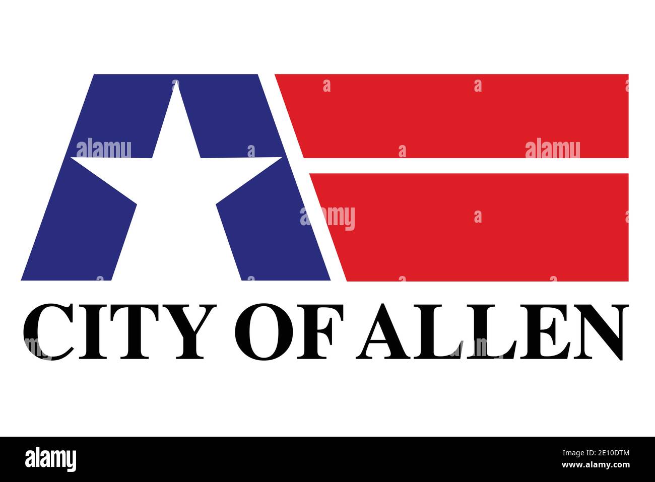 The flag of the city in Texas of Allen with state star Stock Vector ...