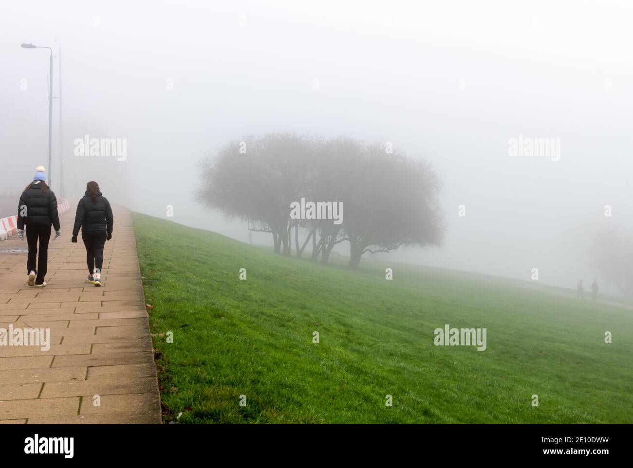 Walking In Early Morning Fog